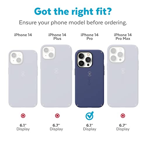 Speck iPhone 14 Pro Case - Slim Phone Case with Drop Protection, Scratch Resistant with Soft Touch for 6.1 inch iPhone 14 Pro Case - Dual Layer Case, Black/Slate Grey CandyShell Pro