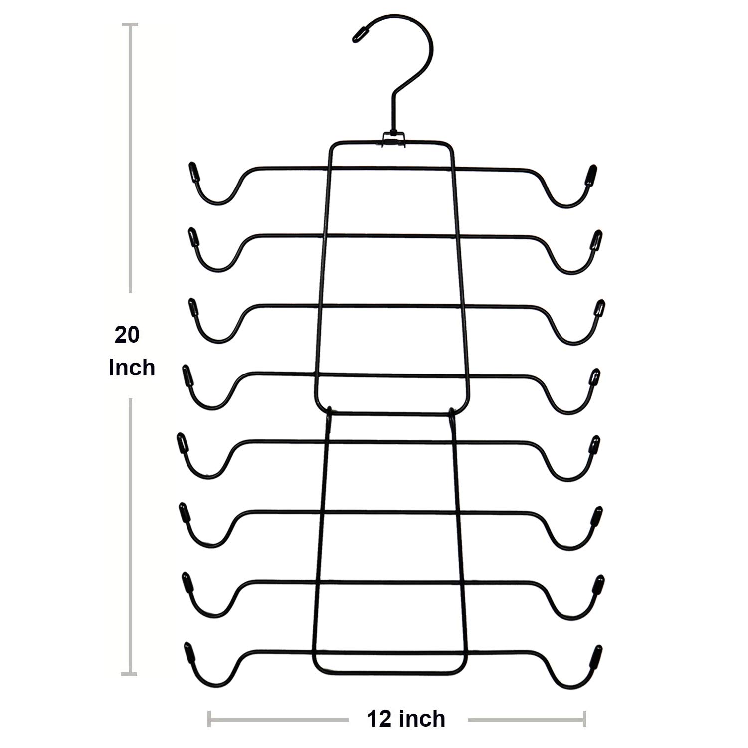 Niclogi Tank Tops Hanger Bra Hangers 2 Pack Space Saving Hanger Metal Folding Closet Organizer for Tank Tops, Cami, Bras, Bathing Suits, Belts, Ties(Black)