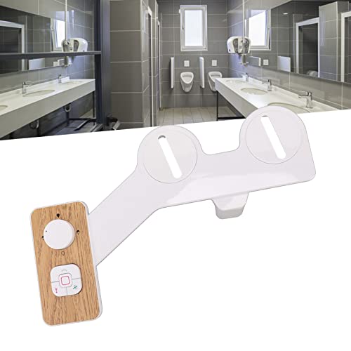Hilitand Bidet Attachment, Toilet Bidet Attachment with 7/8 Copper Tee, Wood Grain Button Dual Nozzle Bidet Attachment, Ultra Slim Bidet, Bidet Attachments