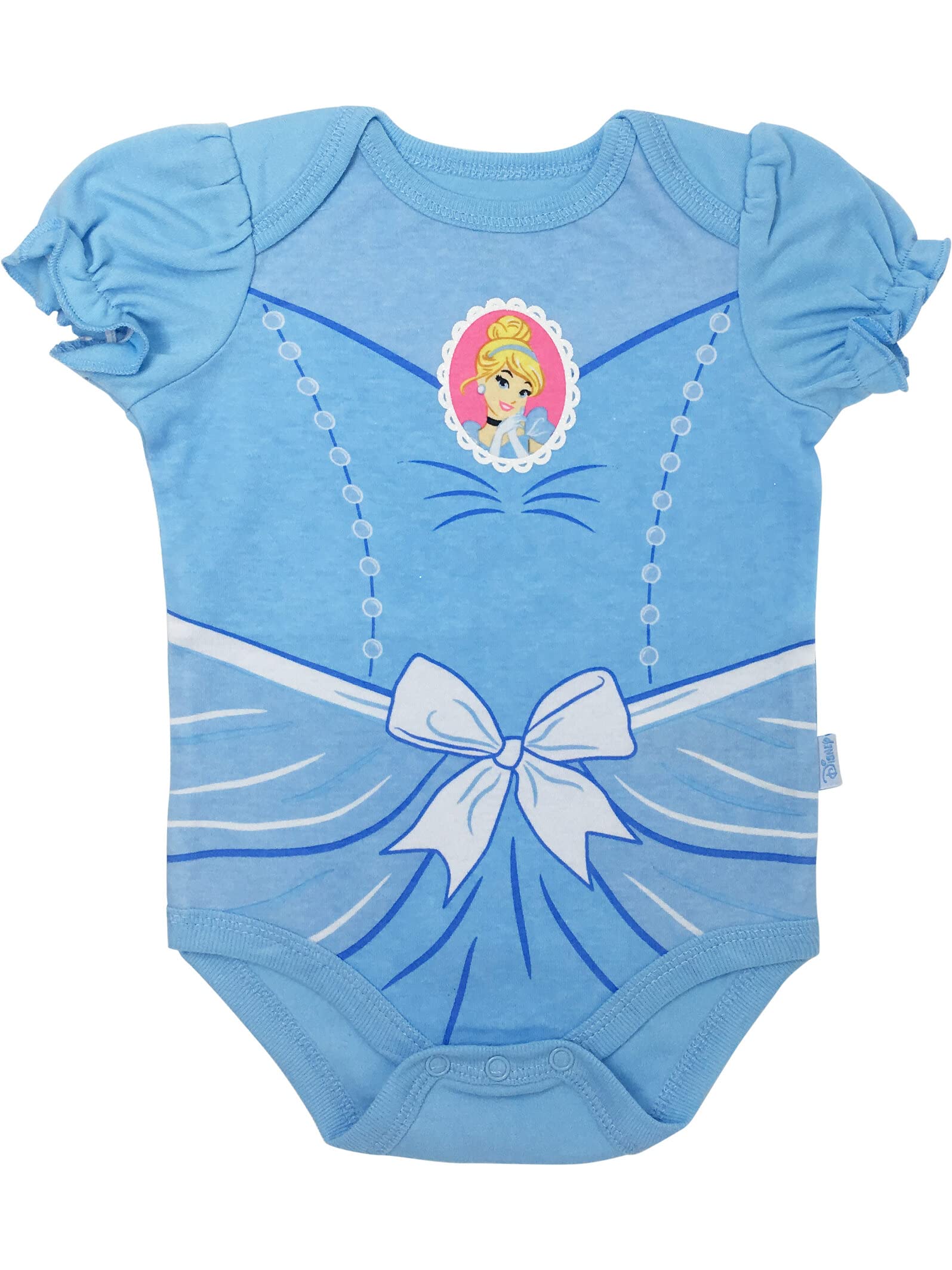 Disney Princess Snow White Belle Aurora Infant Baby Girls 5 Pack Bodysuits Aurora, Snow White, Ariel, Cinderella, Belle 18 Months