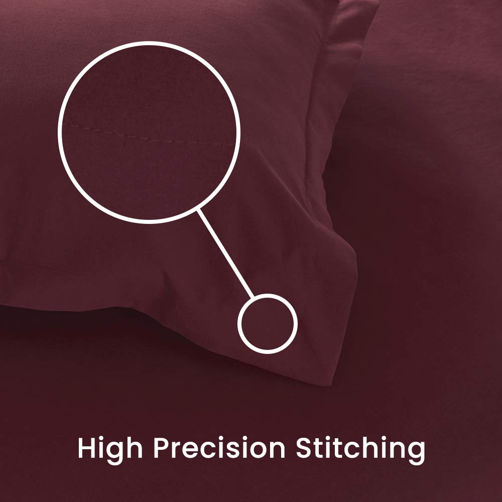 SLEEP ZONE King Size Duvet Cover Cooling NANOTEX Tech with Zipper Closure & 8 Corner Ties - Super Soft & Breathable All Season Comforter Cover Set 3 Pieces (Burgundy, King)