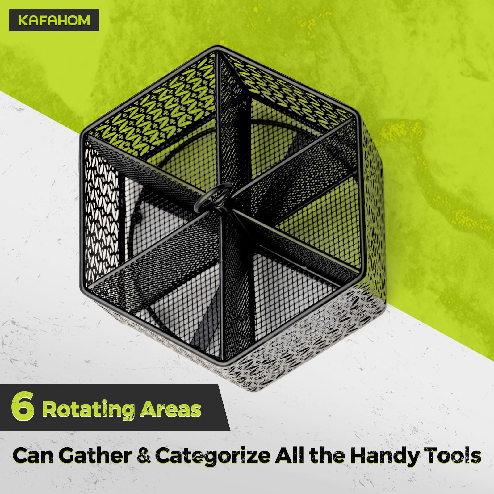 KAFAHOM 360° Rotating Tool Organizer,Small Repair Tool Storage Rack for Desktop Workbench,Hand Tool Stand Holder,Tool Caddy for Wrenches, Pliers, Tweezers, Scissors, Calipers, etc