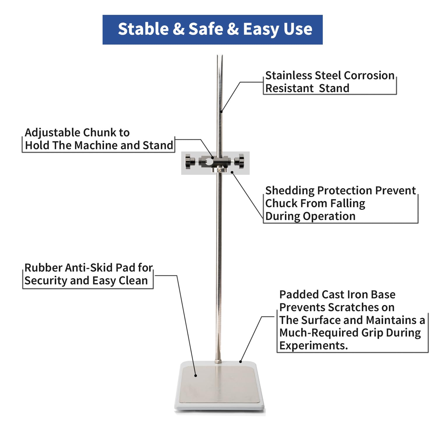 ONiLAB 18900258 Universal Plate Stand with Support Rod and Clamp for Overhead Stirrer