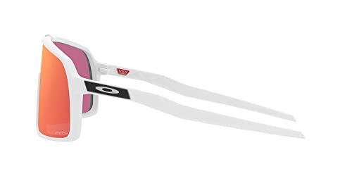 Oakley Men's OO9406 Sutro Rectangular Sunglasses, Polished White/Prizm Field, 37 mm