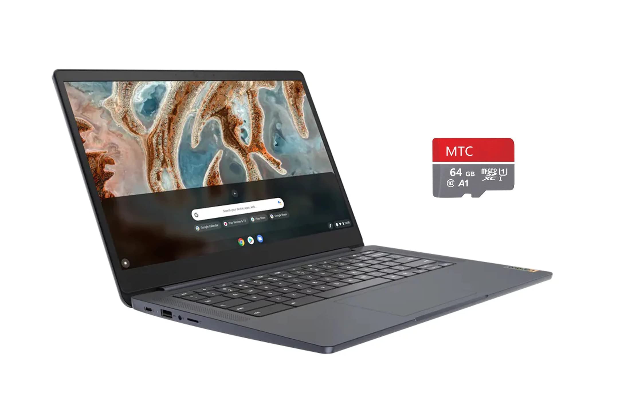 Lenovo IdeaPad 3 Chromebook 14" HD Laptop, MediaTek MT8183 Octa-Core Processor, ARM Mali-G72 MP3, 4GB RAM, 320GB Storage(64GB eMMC+MTC 256GB Flash Memory), Chrome OS, Abyss Blue
