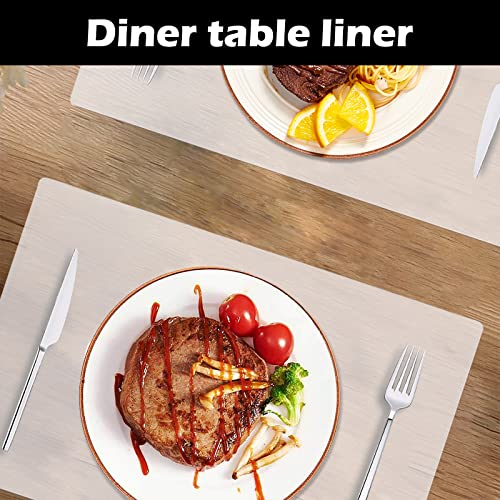 PABUSIOR Silicone Refrigerator Liners - Non Slip, Heat Resistant, Waterproof, Easy to Clean, Clear Silicone Mat for Crafts, Baking, Resin, Fridge Glass Shelves, Kids Placemats (4 PCS,11.8 x 17.7 Inch)