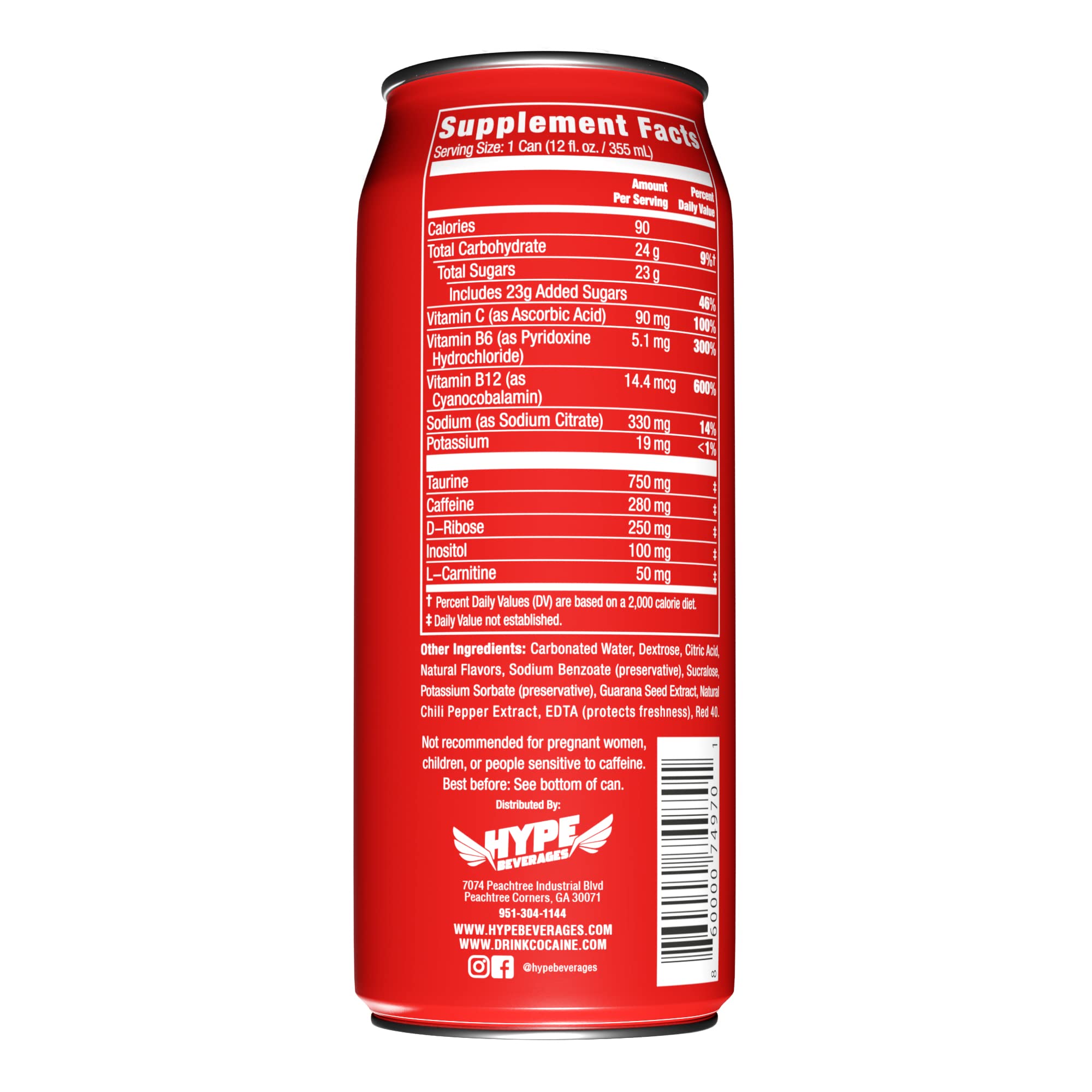 Cocaine Energy Drink, 6 - 12 ounce cans (Spicy)