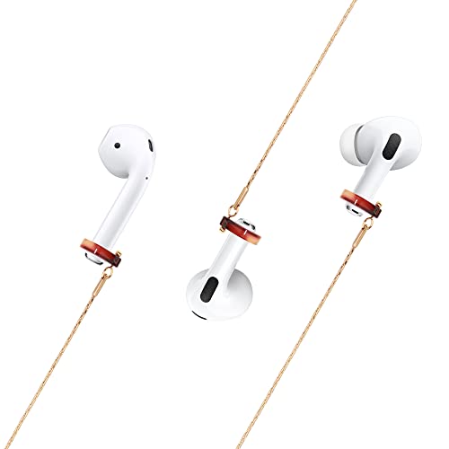 JOJOPANDA Anti-Lost Airpod Necklace Airpods Pro 2/1 Holder Chain Compatible Airpods 3/2/1 Strap Lanyard Cord (Gold Box Chain)