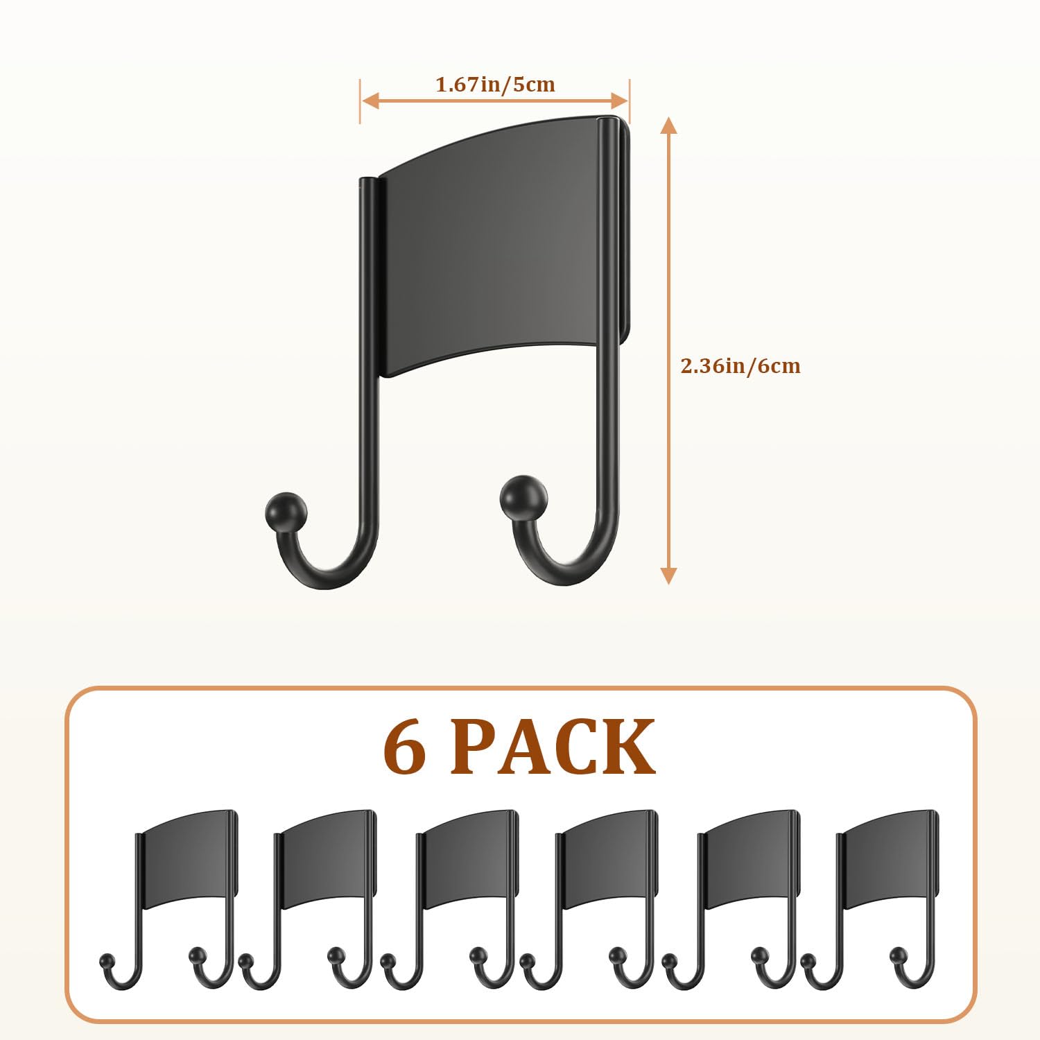 jockcaras Adhesive Towel Hooks for Bathrooms Wall Mounted: Musical Note Shower Hooks Towels - Towel Hanger for Bathroom - Adhesive Bathroom Hooks