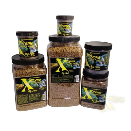Xtreme Aquatic Fish Food - Nutritionally Balanced Professional Formula - Balanced Amino Acid Profile and No Hormones - Made in USA β Big Fella Slow Sinking 3mm Pellets (2.8 oz)
