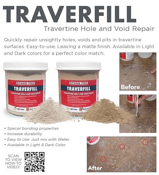 StonePro – Traverfill Light (1 Lb.) (for Repairing Holes in Travertine)