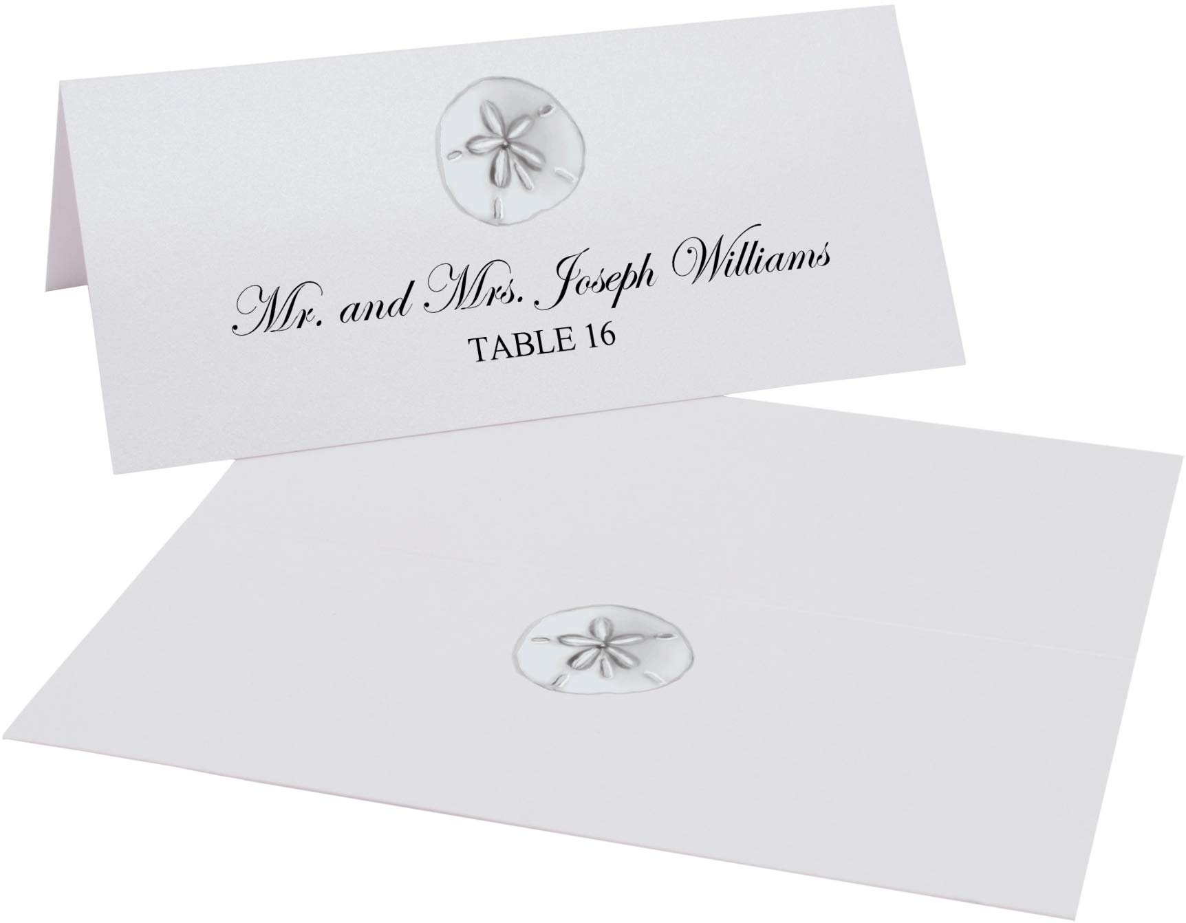 Sand Dollar Printable Place Cards, Set of 60 (10 Sheets), Laser & Inkjet Printers - Wedding, Party, Dinner, and Special Events - Made in the USA