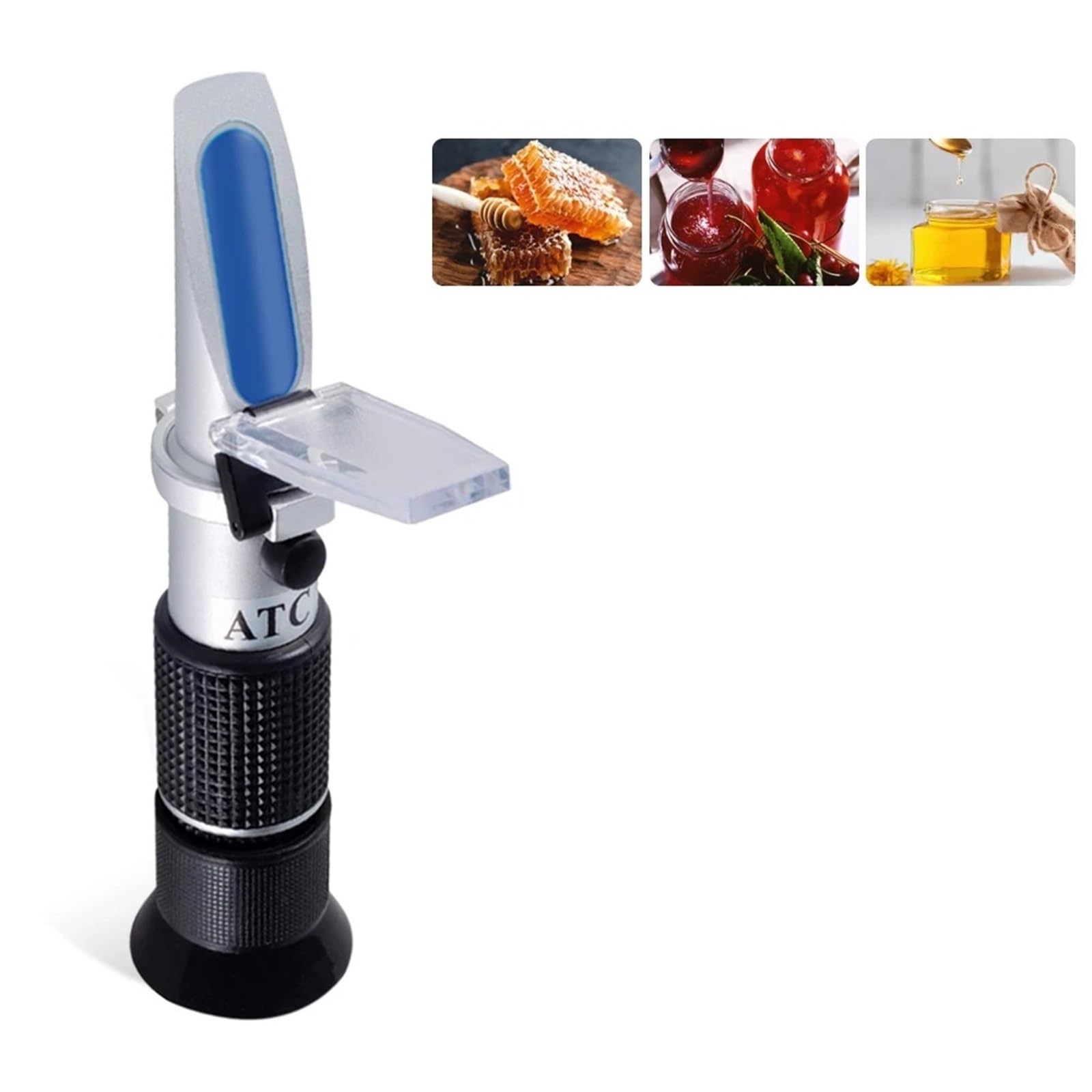 KYKYK Refractometer, Honey Refractometer Brix 58~92% Handheld ATC for Honey Moisture Brix and Baume 3 in 1 for Fruit, Homebrewing, Juice, Vegetables