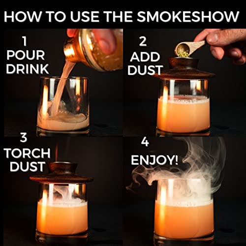 Cocktail Smoker Bundle with Kitchen Torch, Four Flavors of Wood Chips, Apple, Hickory, Cherry and Bourbon Soaked Oak. (No Butane Included) - Smokeshow