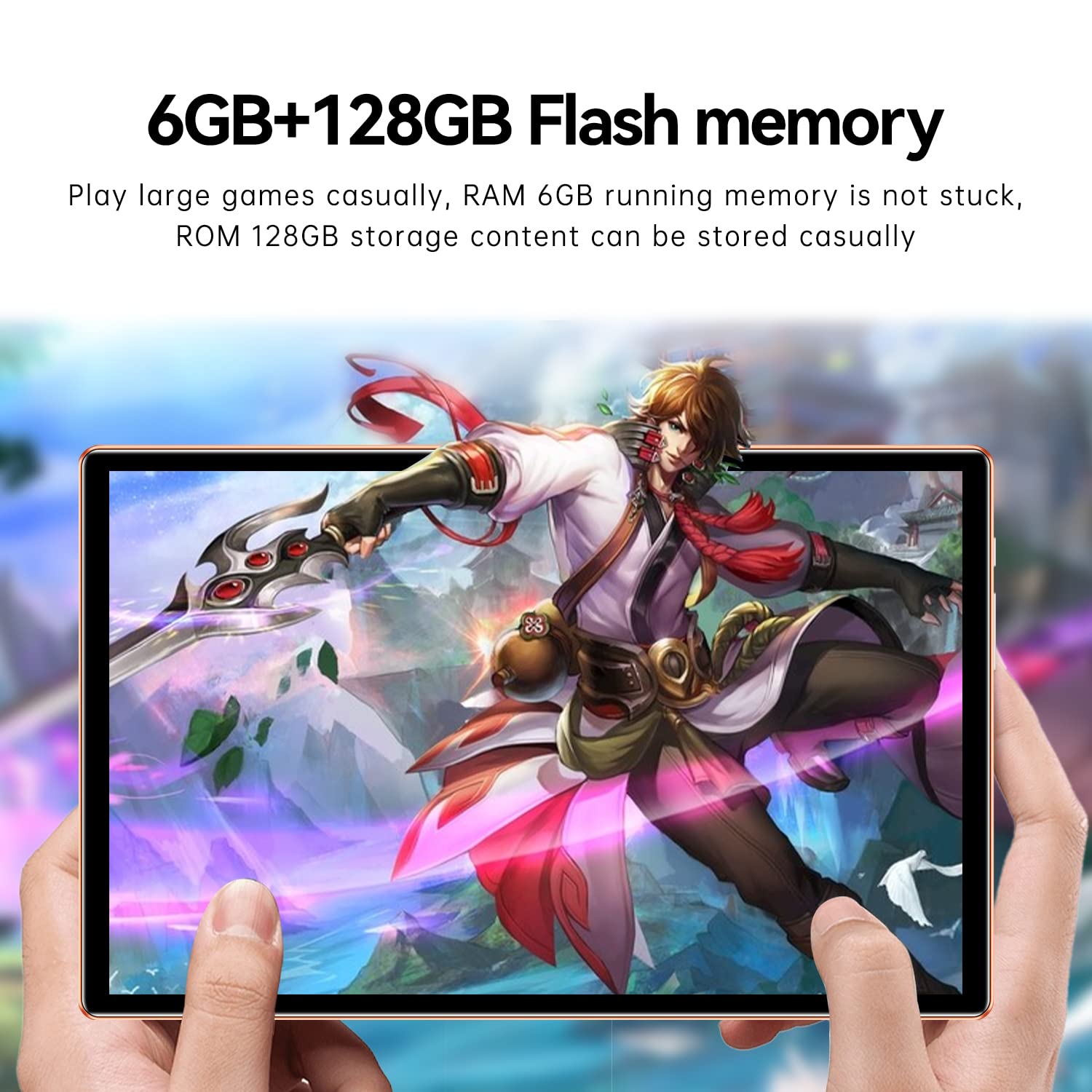 deriny Mate50 10 inch Android Tablet,1080p Full HD,Long Lasting Battery,Dual Camera,6GB RAM 128GB ROM,Dual SIM,WiFi,GPS,Bluetooth,Fire HD Kids Tablet,Widely Compatible with App(Purple)