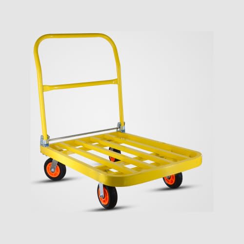 Foldable Platform Truck Push Dolly 660 lbs, Dolly Folding Warehouse Platform Truck, Flat Bed Carts with Wheels