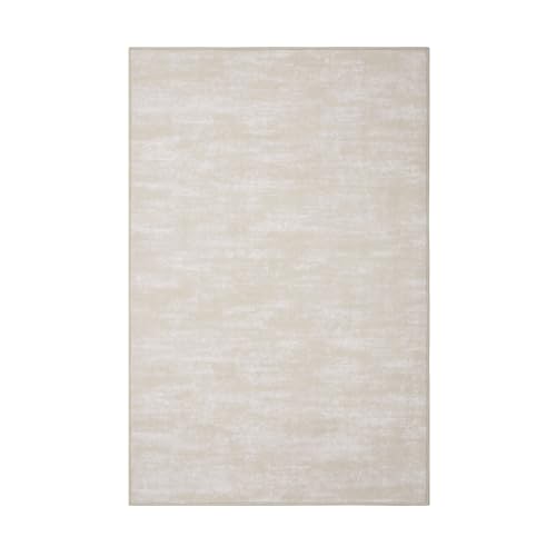 WESTLOOM Small Area Rug Washable Indoor Doormat 2x3 Non-Slip Modern Solid Rug Contemporary Throw Floor Carpet for Living Room Bedroom Kitchen, Cream