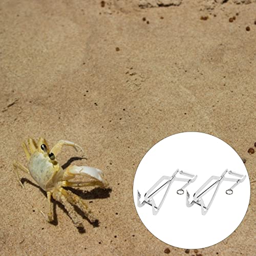 Qiilu Seafood Grabbing Tools Crabs Grabber Stainless Steel 2 Pcs Seafood Grabber Stainless Steel Grabbing Tools for Catching Crabs Pike Predatory Fish (Single Hook)