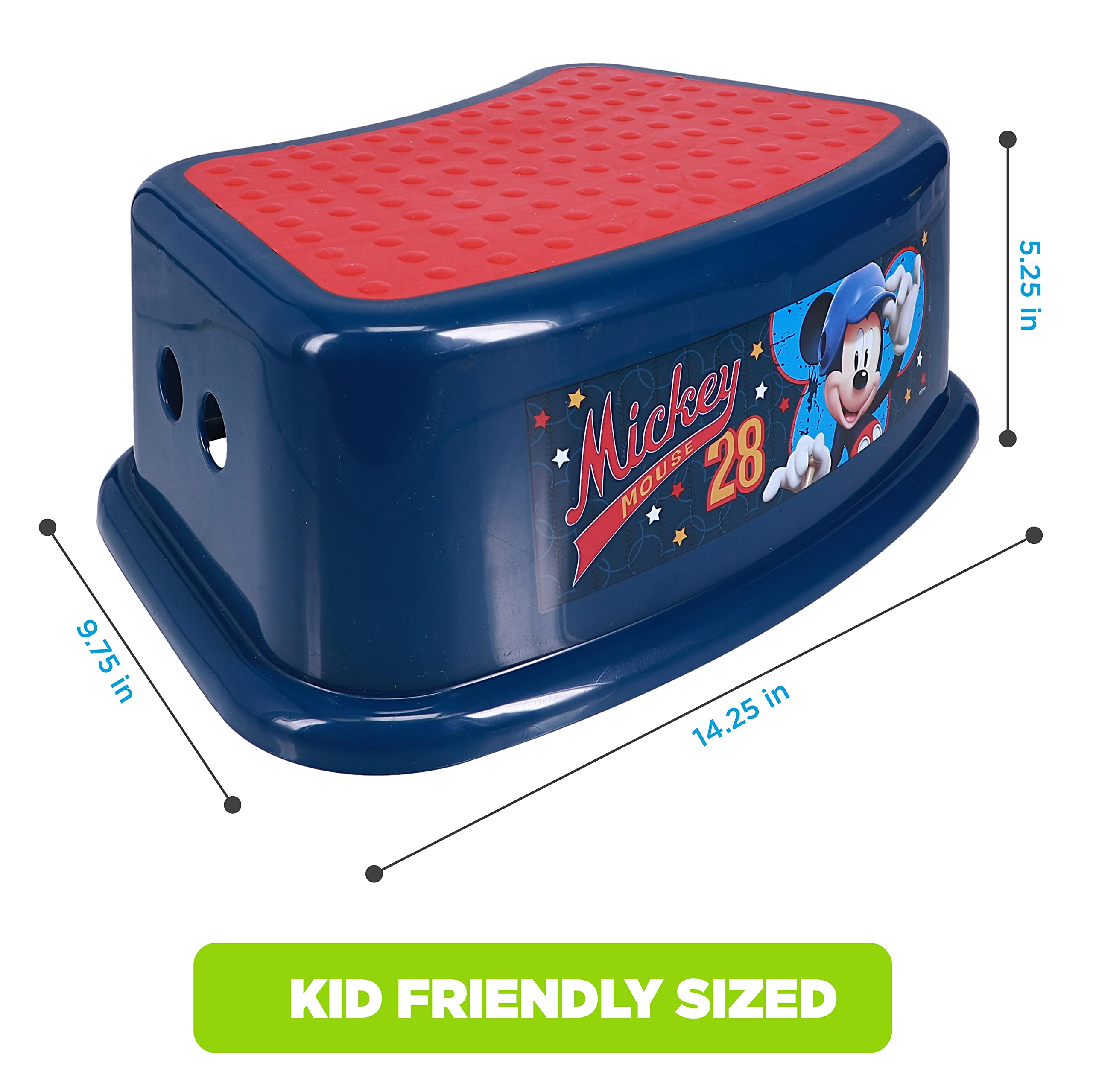 Disney Mickey Mouse 2 Piece Sports Essential Potty Training Set - Soft Potty Seat, Step Stool, 15" D x 11" W x 10" H