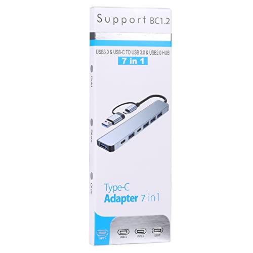 HUIFANGBU 7 in 1 USB 3.0 and Type-C / USB-C to USB 3.0 USB 2.0 HUB Adapter