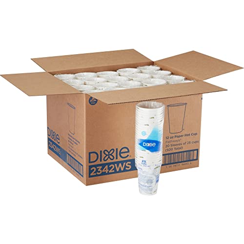 Dixie 12 oz. Paper Hot Coffee Cup by GP PRO (Georgia-Pacific), Pathways, 2342WS, 500 Count (25 Cups Per Sleeve, 20 Sleeves Per Case), Whimsy