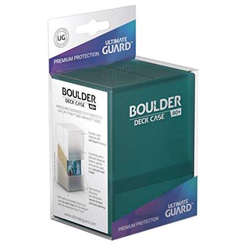 Ultimate Guard Boulder 80+, Deck Case for 80 Double-Sleeved TCG Cards, Malachit, Secure & Durable Storage for Trading Card Games, Soft-Touch Finish