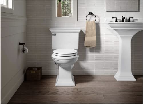 Kohler 4734-0 Rutledge Elongated, Grip-Tight Bumpers, Quiet-Close Release Hinges, Quick-Attach Hardware, No Slam Toilet Seat, White
