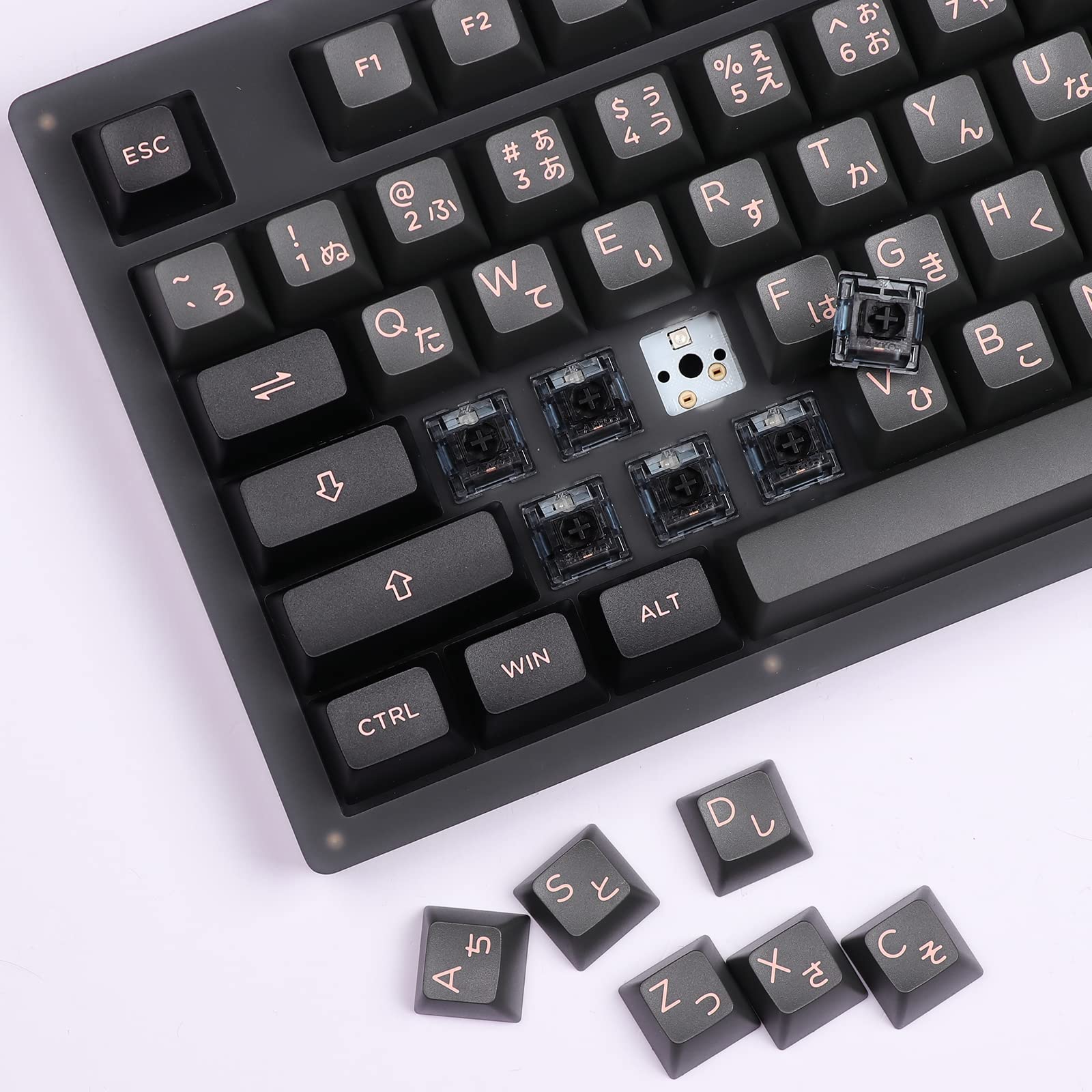 EPOMAKER AKKO ACR87 Black&Pink Hot Swappable RGB Wired 75% Mechanical Gaming Keyboard with Acrylic Translucent Case, Extra ASA PBT Keys Set for Mac/Win (AKKO CS Jelly Black Switch, ACR87 Black&Pink)