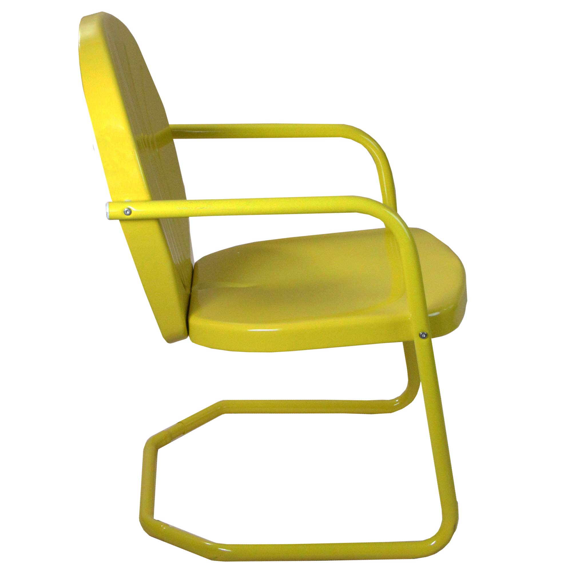 Northlight 34-Inch Outdoor Retro Tulip Steel Armchair, Yellow