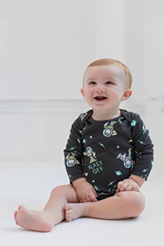 Disney Pixar Toy Story Alien Bullseye Rex Jessie Infant Baby Boys 4 Pack Bodysuits White/Gray/Blue/Black 12 Months