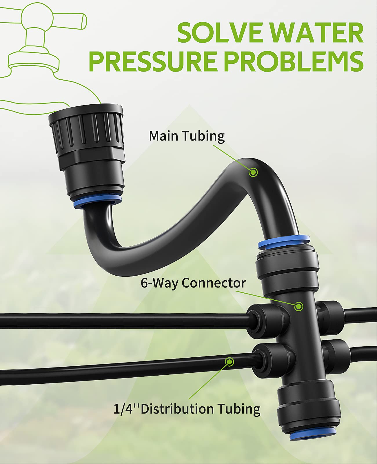HIRALIY 49FT Automatic Drip Irrigation Kits with Garden Timer, Garden Watering System for Patio Lawn, Quick Connector Design Garden Irrigation System Kit with Easy Programmable Water Timer