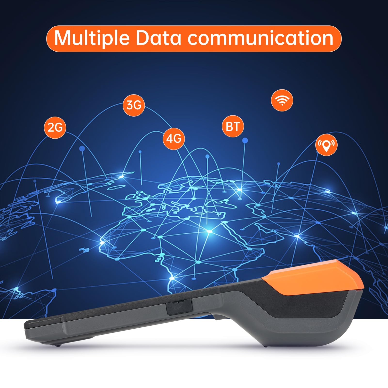 HXBER Android Scanner, Handheld Android 13.0 POS Receipt Printer PDA Terminal Support 1D Barcode Scanner and 2D Scanning Head 4G NFC Card Reading WiFi BT Communication with 5.5 Inch Touchscreen 58mm