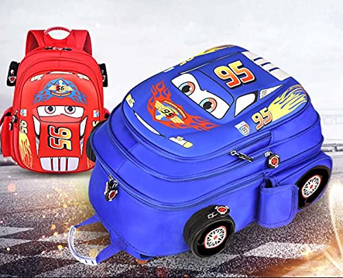 QWZY Kid Toddler Boys Girls Backpack Waterproof Cartoon Truck Car Child Snack School Bag Kindergarten Backpack (Red)