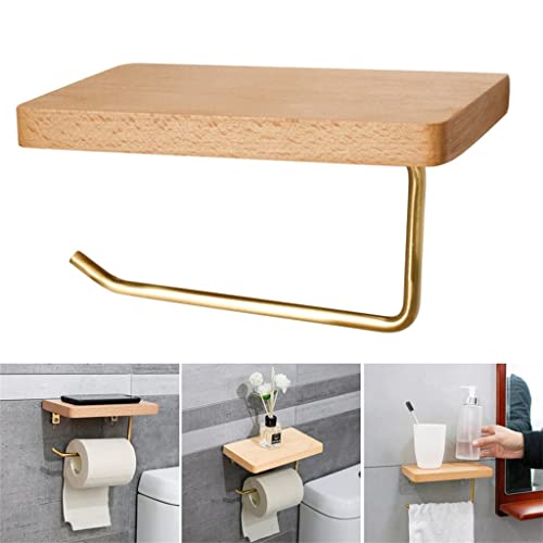 JIAMEI Towel Rack Solid Brass Tissue Paper Storage Holder Punch-Free Bath Toilet Roll Paper Rack Organizer