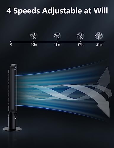VAGKRI Tower Fan 42" Oscillating Tower Fan with 3 Modes, 4 Wind Speeds, 12H Timers, 90°Oscillation & 135° Vertical, Standing Fans for Home Bedroom Living Room Office, Powerful Floor Fan with Remote