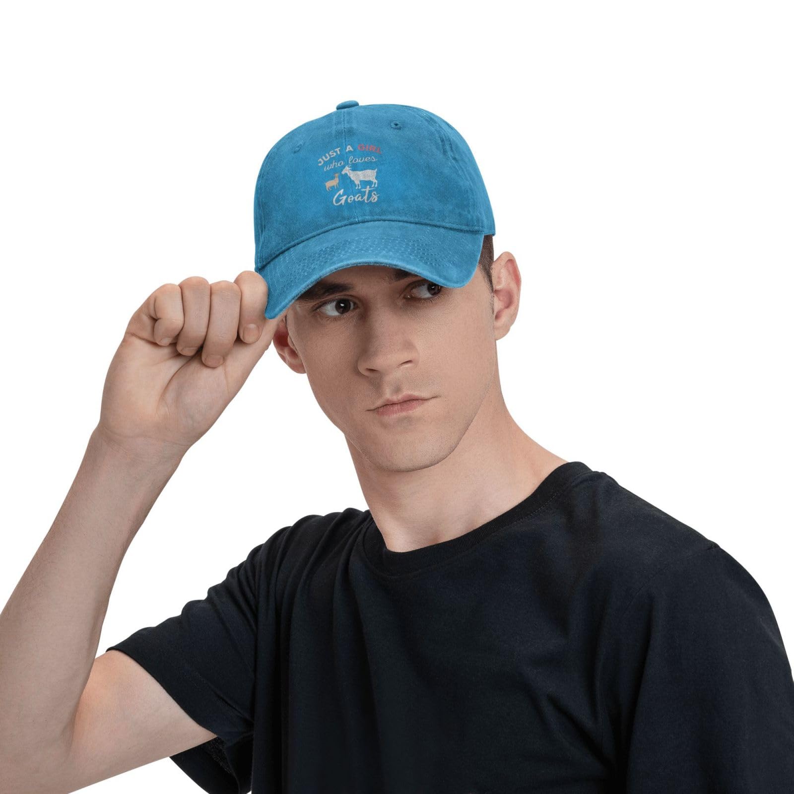 Funny Gift Hat Just A Girl Who Loves Goats Hat Men Dad Hats Funny Hats Black