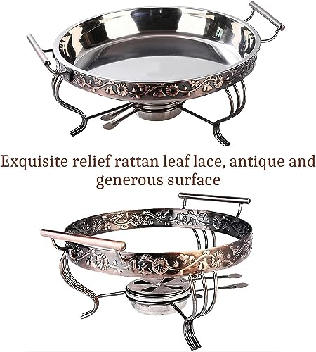 Stainless Steel Chafing Dish Alcohol Oven, Commercial Non Stick Grill Plate Barbecue Fondue Cookware, for Caterings Parties Buffet Server Warming Tray