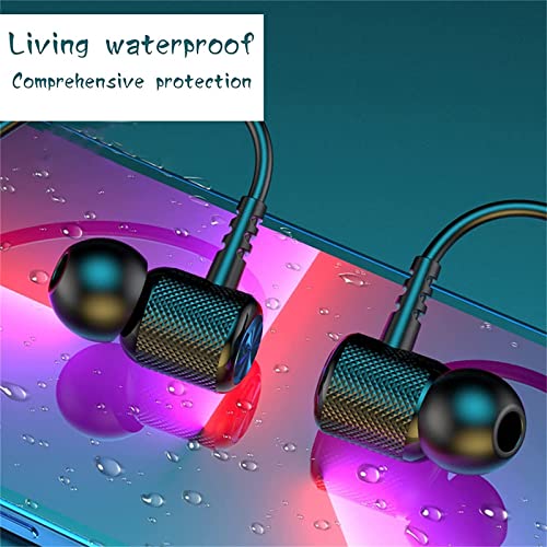 HWZQDJ Neck Hanging Bluetooth Headphones, Wireless Sports Bluetooth 5.0 Noise Cancelling Earbuds with Mic for Fitness Running, in-Ear Headset