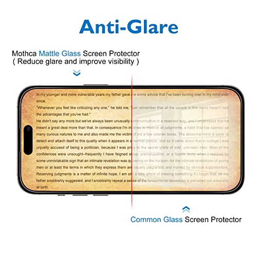 Mothca Matte Glass Screen Protector for iPhone 14 Pro Max Anti-Glare & Anti-Fingerprint Tempered Clear Film Case Friendly Easy to Install Bubble Free 6.7inch Smooth as Silk
