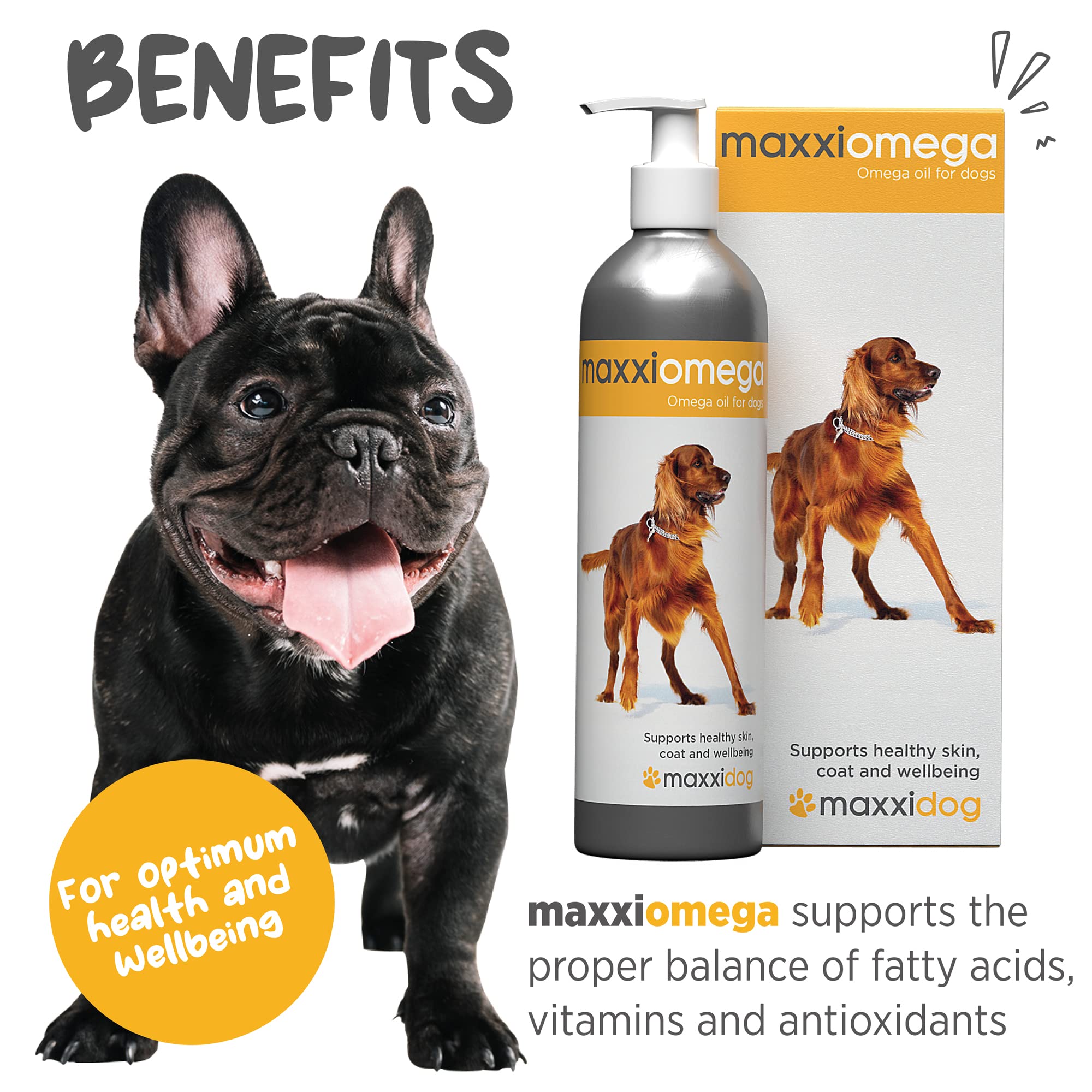 maxxipaws maxxiomega Omega 3, 6 & 9 Oil Supplement - Skin & Coat Support for Dogs, 10oz