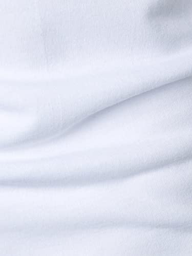 SheIn Men's Contrast Collar Short Sleeve Golf Polo Shirt Button Up Regular Fit T Shirts V Cut White XXL
