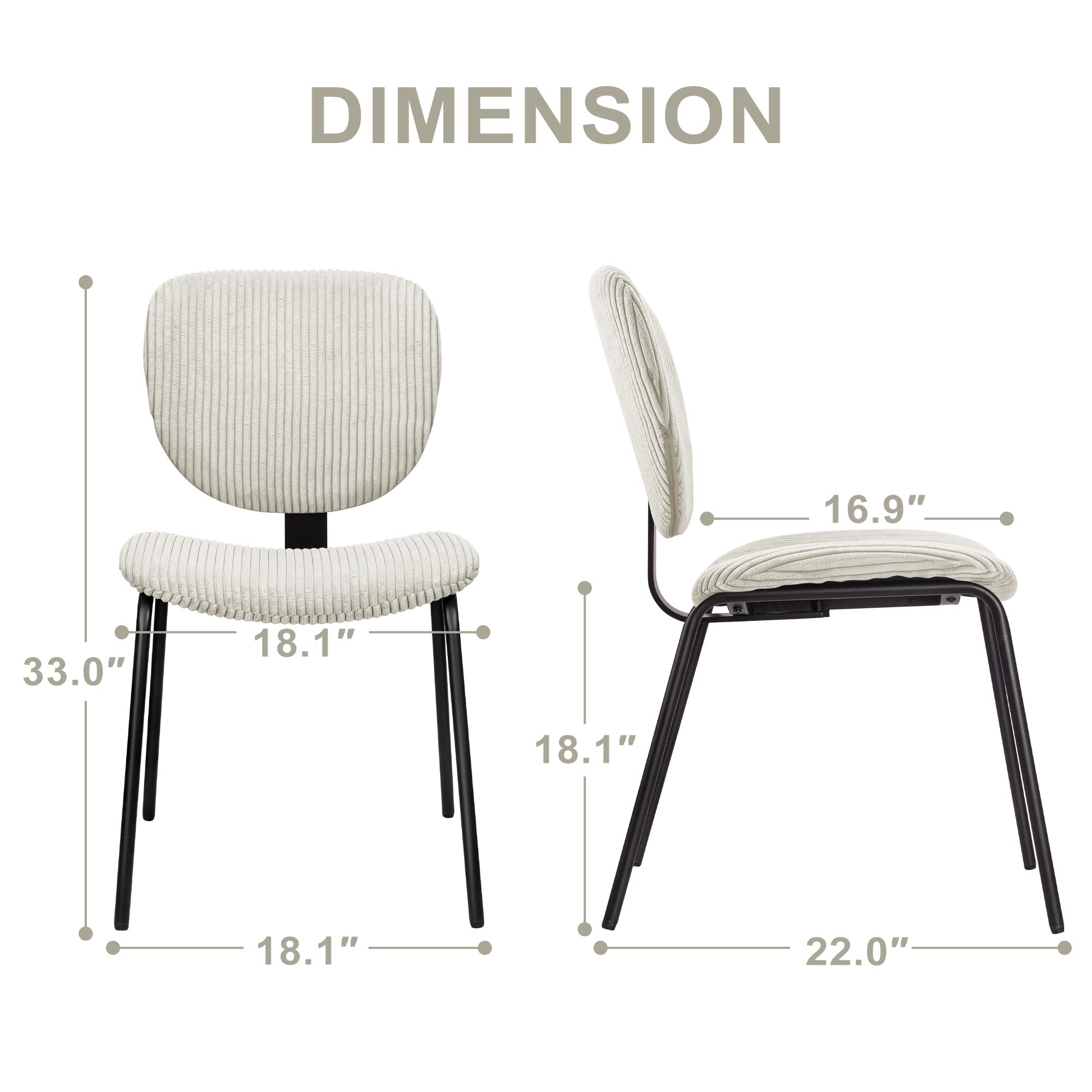 comfy to go Dining Room Chairs Set of 4, Mid Century Chair for Kitchen, Beige