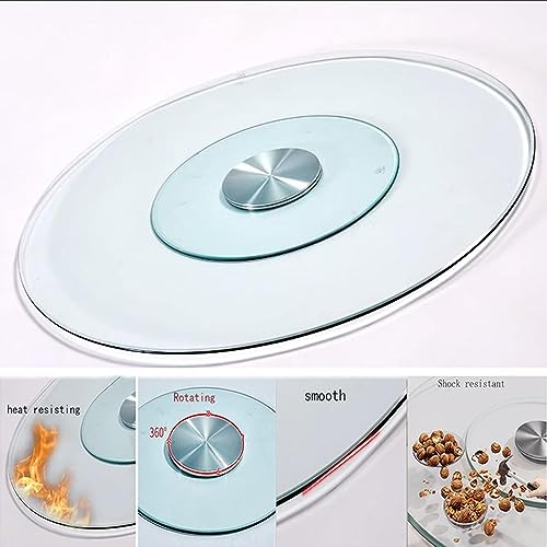 DOUKI 30 Inch Tempered Glass Lazy Susan Turntable, Round Tabletop Rotating Serving Tray For Dining Table, Large Rotating Serving Plate Clear (Color : Clear, Size : 90cm(36inch))