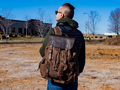 olpr. Canvas and leather backpack (Brown)