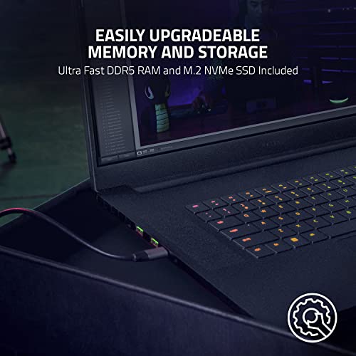 Razer Blade 17 Gaming Laptop: NVIDIA GeForce RTX 3070 Ti - 12th Gen Intel 14-Core i9 CPU - 17.3" UHD 144Hz - 32GB DDR5 RAM - 1TB PCIe SSD - Windows 11 - Chroma RGB - Thunderbolt 4 - SD Card Reader