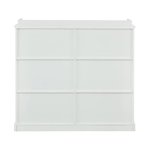 UpperHse Living W52 × H48 Barrister Lane Bookcase with 10 Storage Cubbies, Free Standing Bookshelf Library Standard Bookcase for Home Office Living Room Bedroom, Solid White