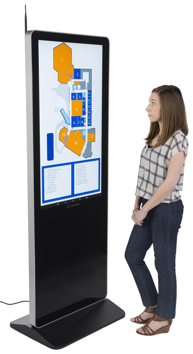Displays2go 43" Standing Digital Signage Kiosk w/Wheels, Non-Touch, 1 Year Warranty - Black (DGSNFSNT43)
