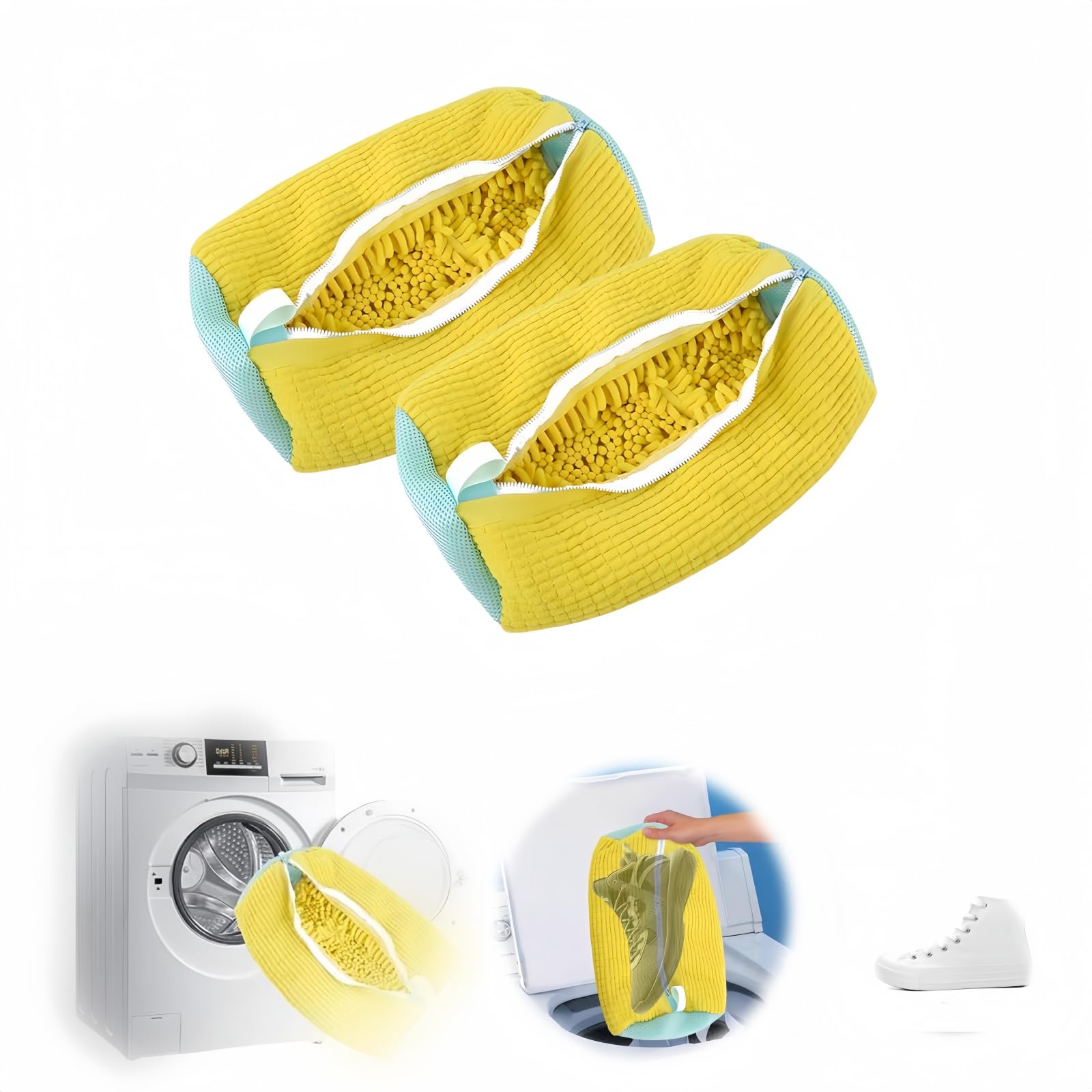 Laundry Shoe Bag,Shoe Cleaning Bag,Unbloo Shoe Bag For Washing,Laundry Shoe Bag For Washer And Dryer,Shoe Bag For Washing Machine,Shoe Laundry Bag,Shoe Washing Machine Bag(2 Yellows)