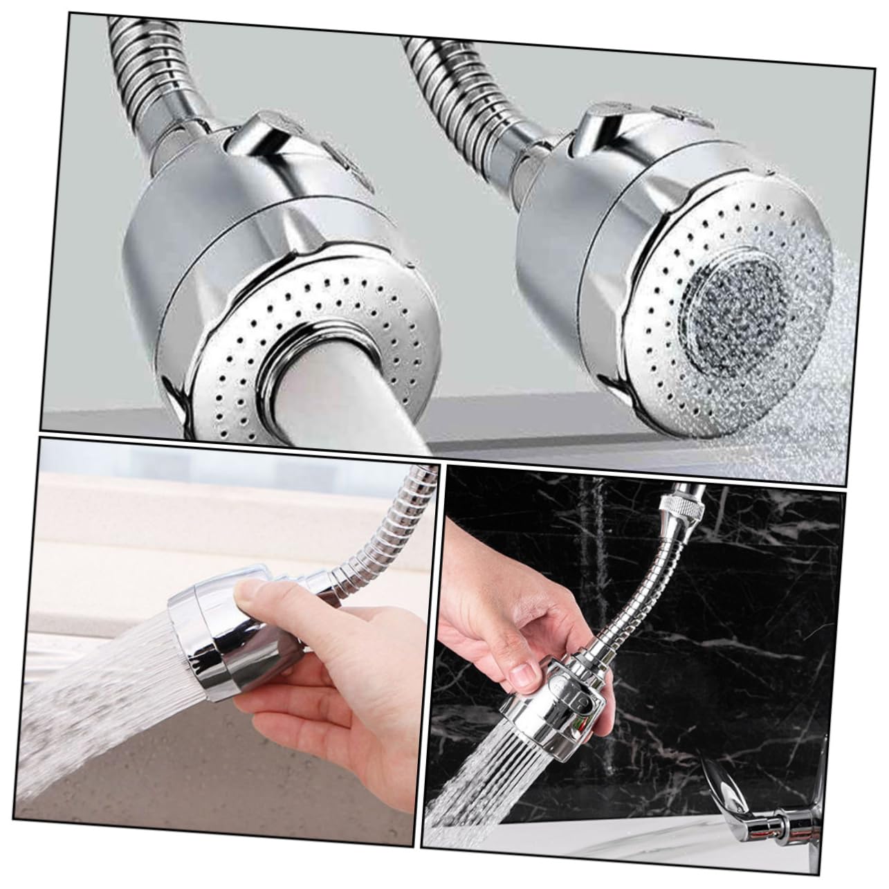 DOITOOL 2pcs Splash Extender Faucet Extension Tubes Faucet Aerator Extender Sink Tap Extender Faucet Head Replacement Swivel Faucet Bubble Sprayer Nozzle Appendix To Rotate Stainless Steel