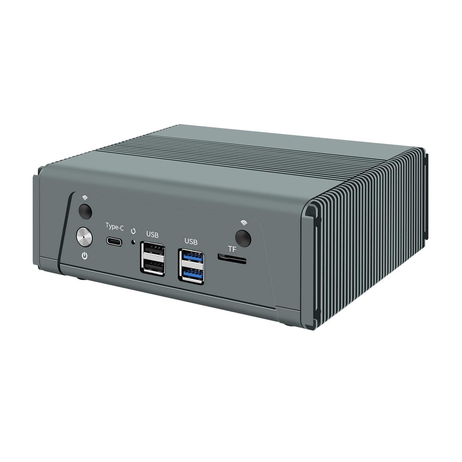 HUNSN Micro Firewall Appliance, Mini PC, VPN, Router PC, AMD Ryzen 7 5825U, RJ11a, 4 x Intel 2.5GbE I226-V LAN, Type-C, TF, HDMI, DP, Barebone, NO RAM, NO Storage, NO System